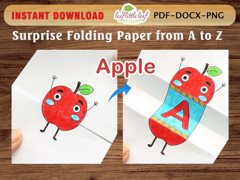 Surprise Folding Paper With Learning Alphabet | Surprise Folding 26 ...