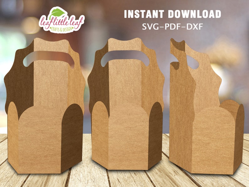 Flower Box With Handle Template Flower Box Package Box With - Etsy