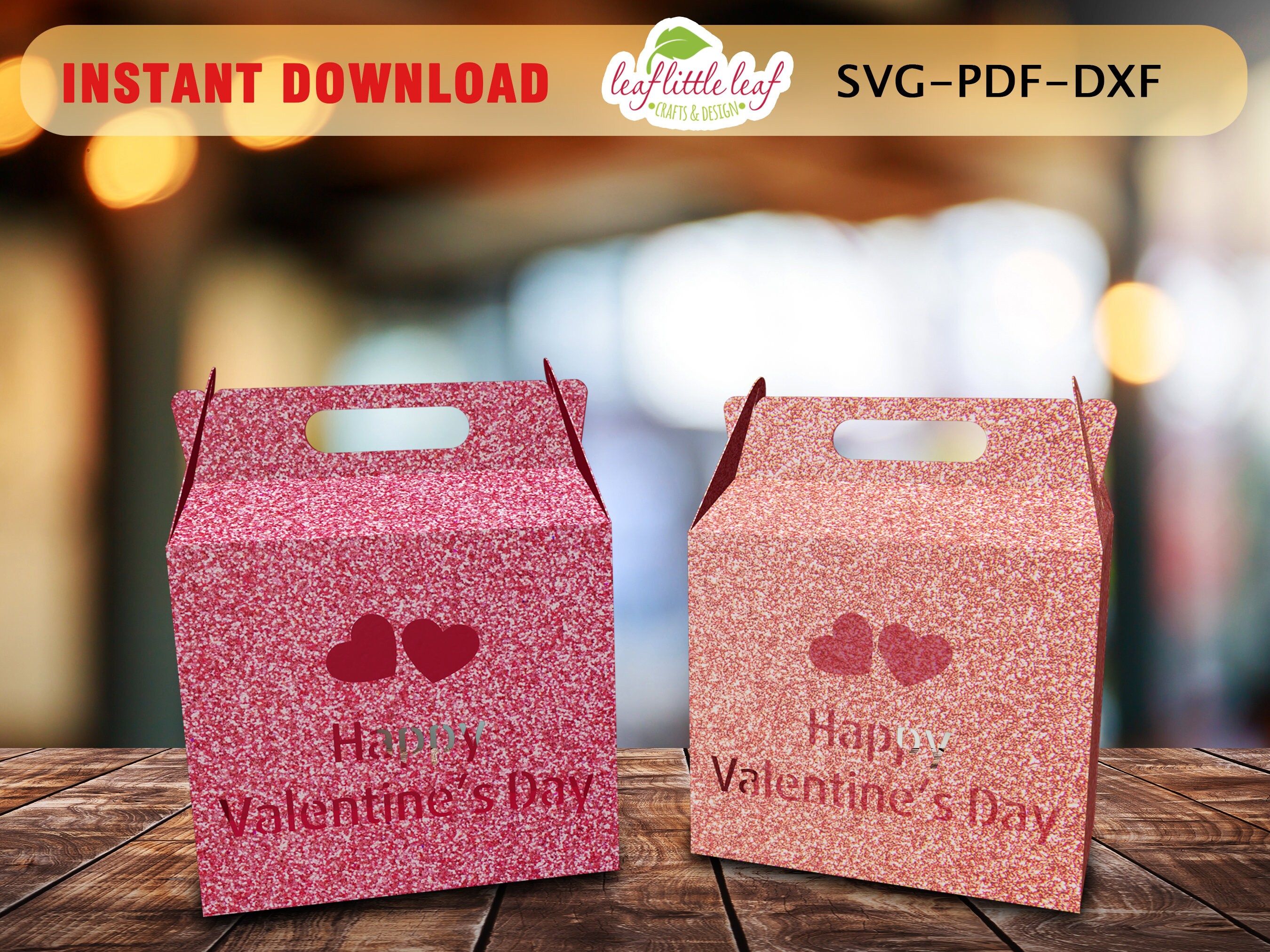 Gable Happy Valentine Heart Box Template, Gable Valentine Box ...