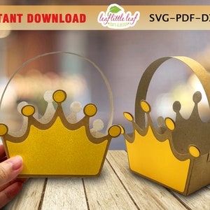 Princess Crown Treat Box Template, Crown Treat Box, Crown Gift Box ...