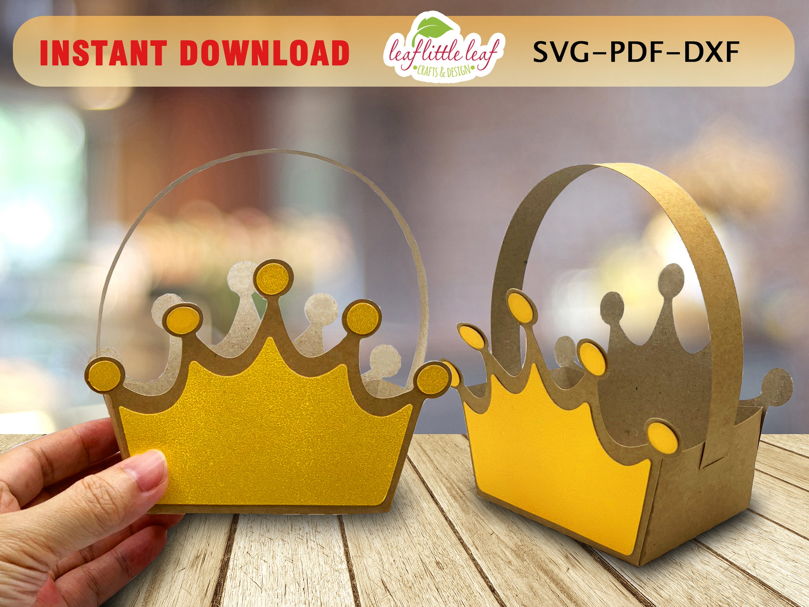 Princess Crown Treat Box Template, Crown Treat Box, Crown Gift Box ...