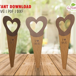Flower Package Heart I Love You Template, Flower Package Gift ...