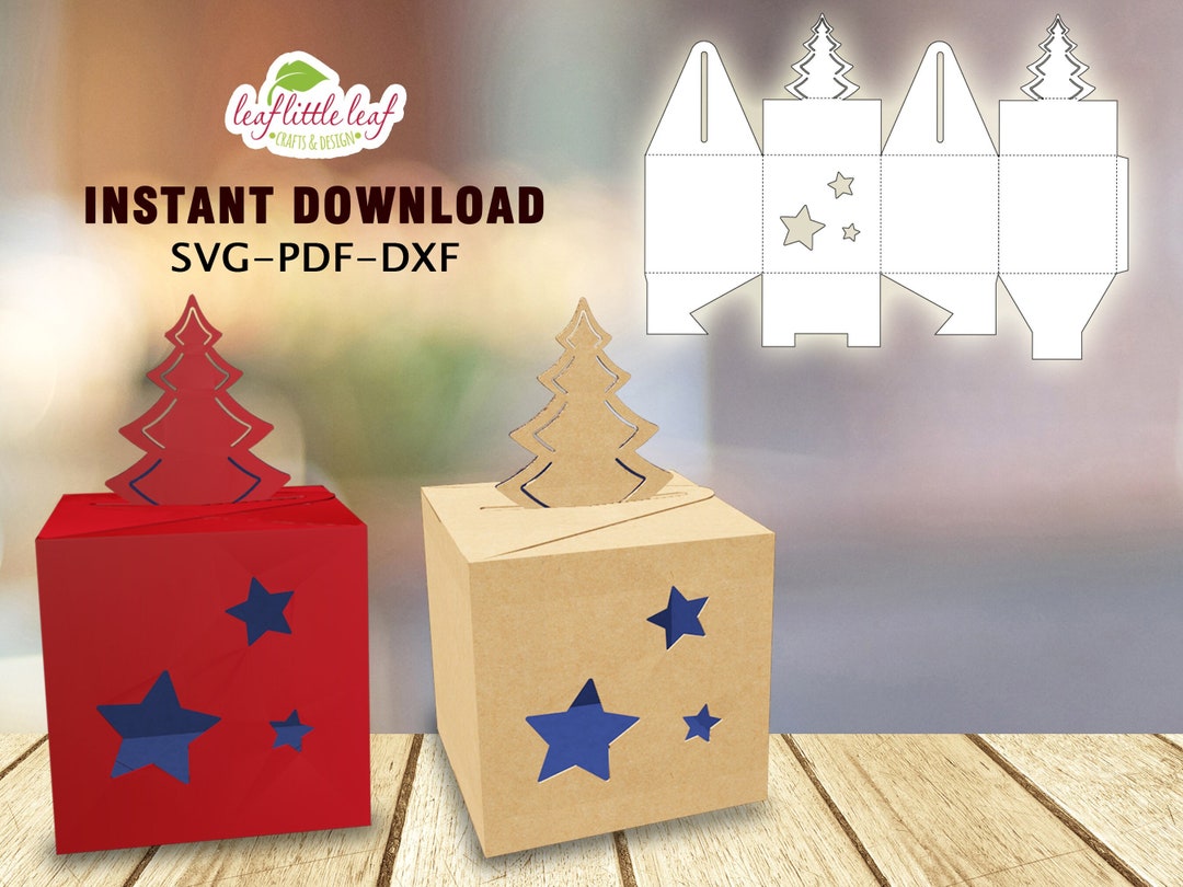 Christmas Tree Gift Box Template, Christmas Gift Box, SVG DXF PDF ...