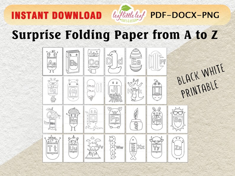 Surprise Folding Paper With Learning Alphabet Surprise - Etsy