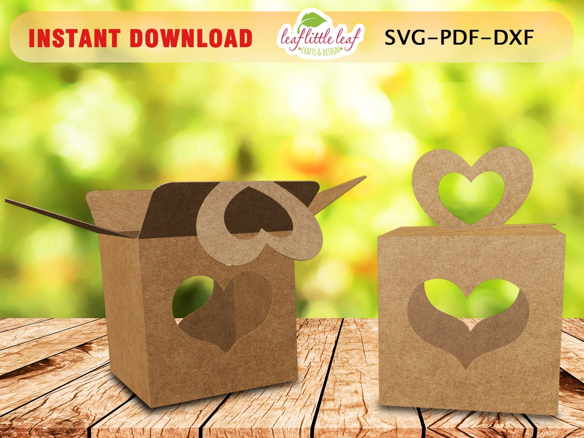 Valentine Square Heart Template Valentine Box Gift Square - Etsy