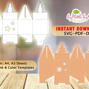 Christmas Tree Gift Box Template, Christmas Gift Box, SVG DXF PDF ...