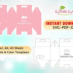 Gable Happy Valentine Heart Box Template, Gable Valentine Box ...