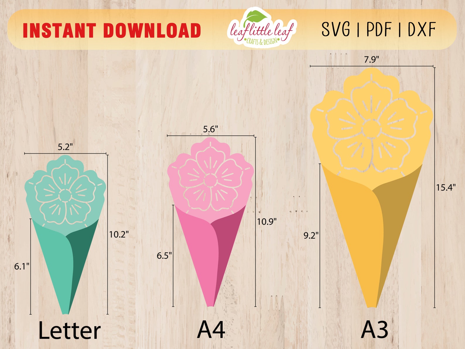 Flower Bouquet Packaging Vol2 Template Flower Bouquet | Etsy
