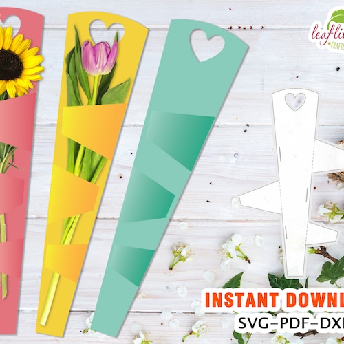 Flower Packaging Template Flower Package Gift Valentine - Etsy