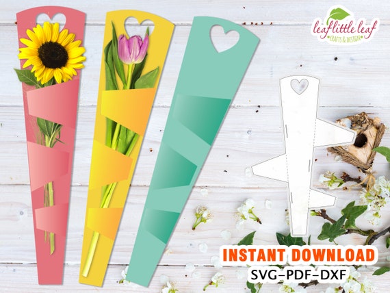 Flower Packaging Template Flower Package Gift Valentine - Etsy