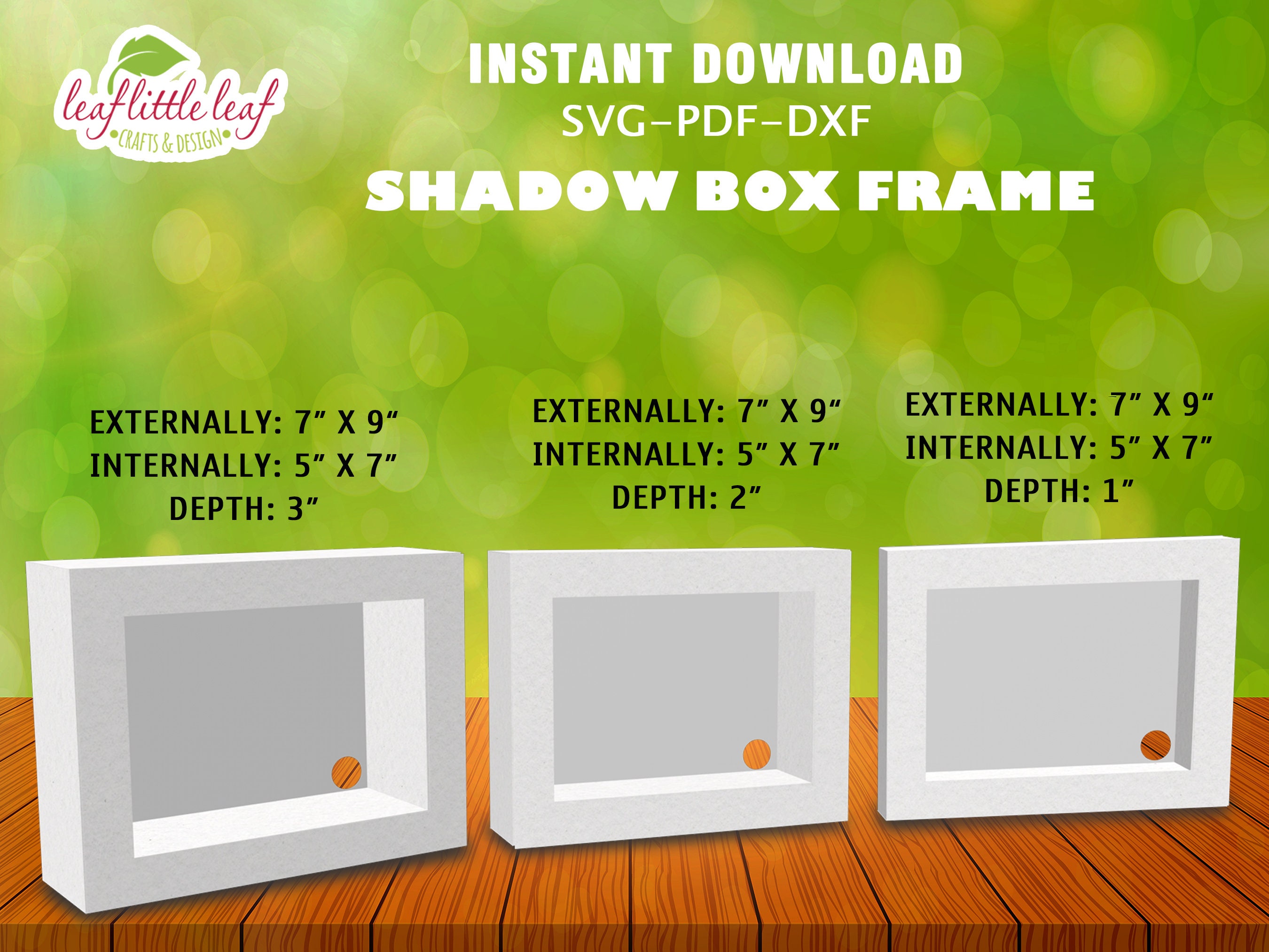 Bundle Shadow Box 5x7 Frame SVG Template, 3D Shadow Box Frame 5x7 SVG ...