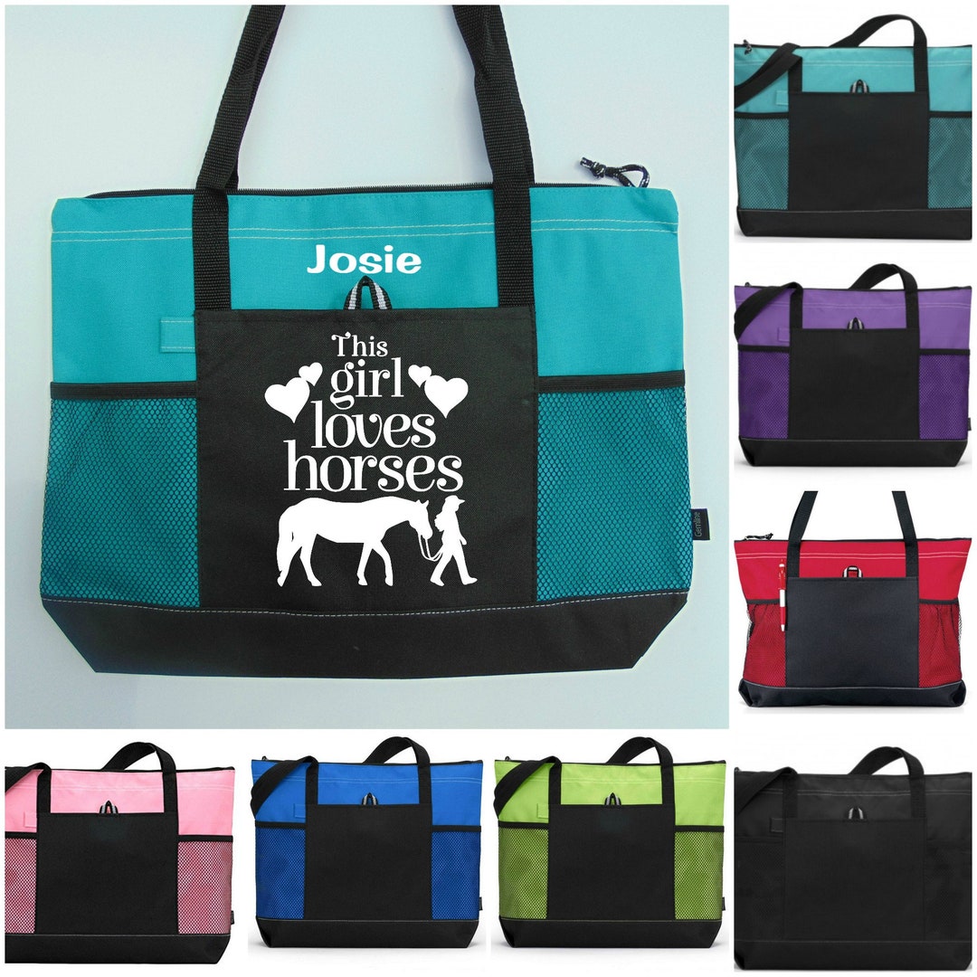 This Girl Loves Horses Tote, Barn Bag, Horse Girl Gift, Horse Lover ...