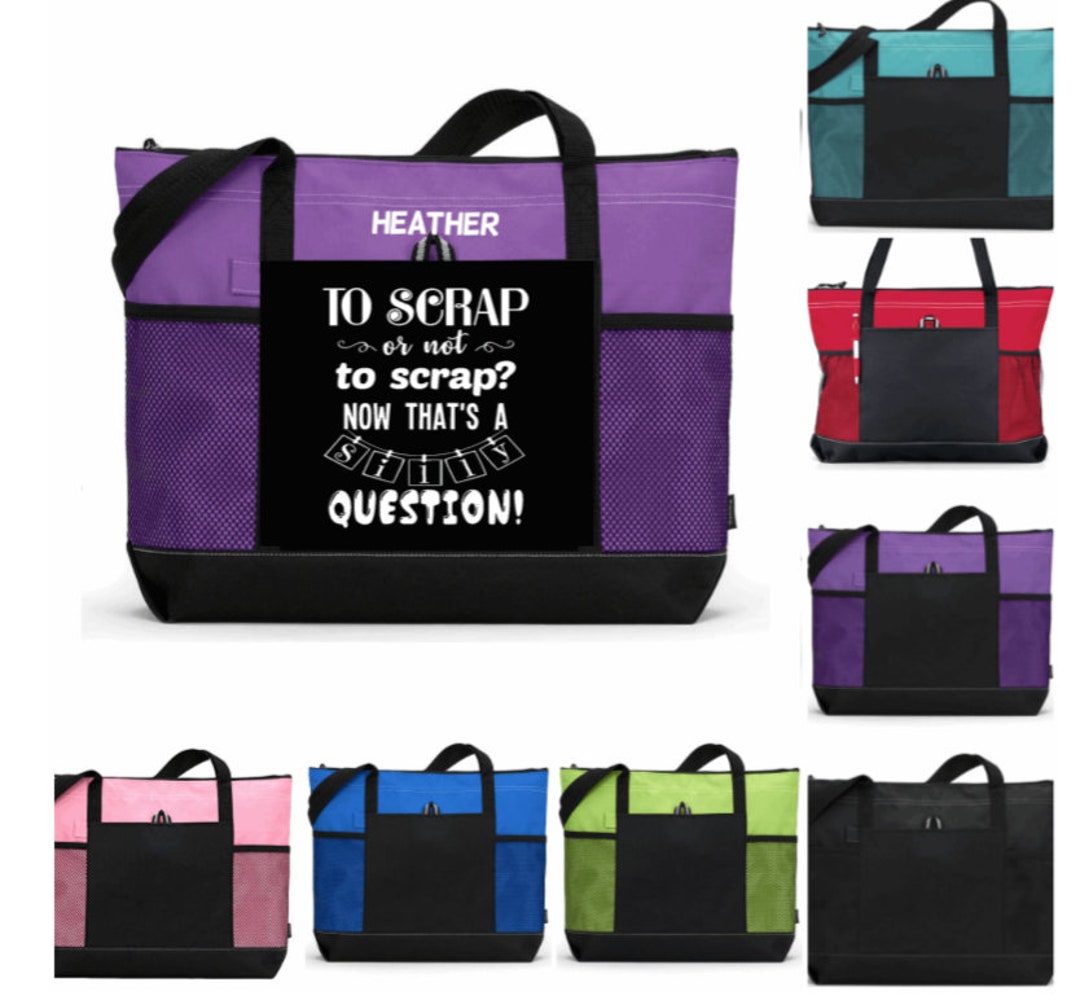 Scrapper Tote, Scrapbooking Bag, Custom Scrapbook Zippered Tote ...