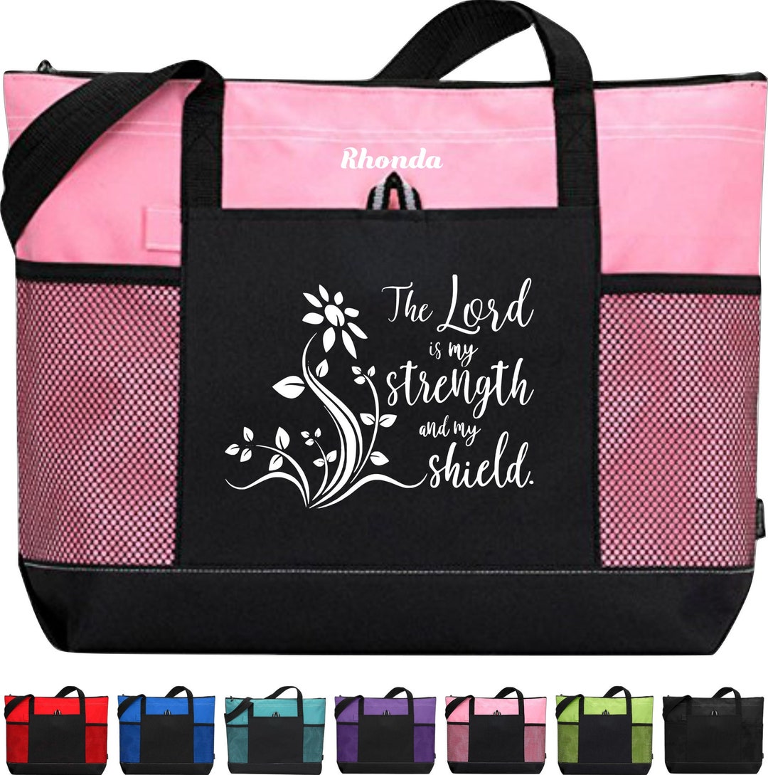 Scripture Tote, the Lord is My Strength and My Shield, Christian Woman ...