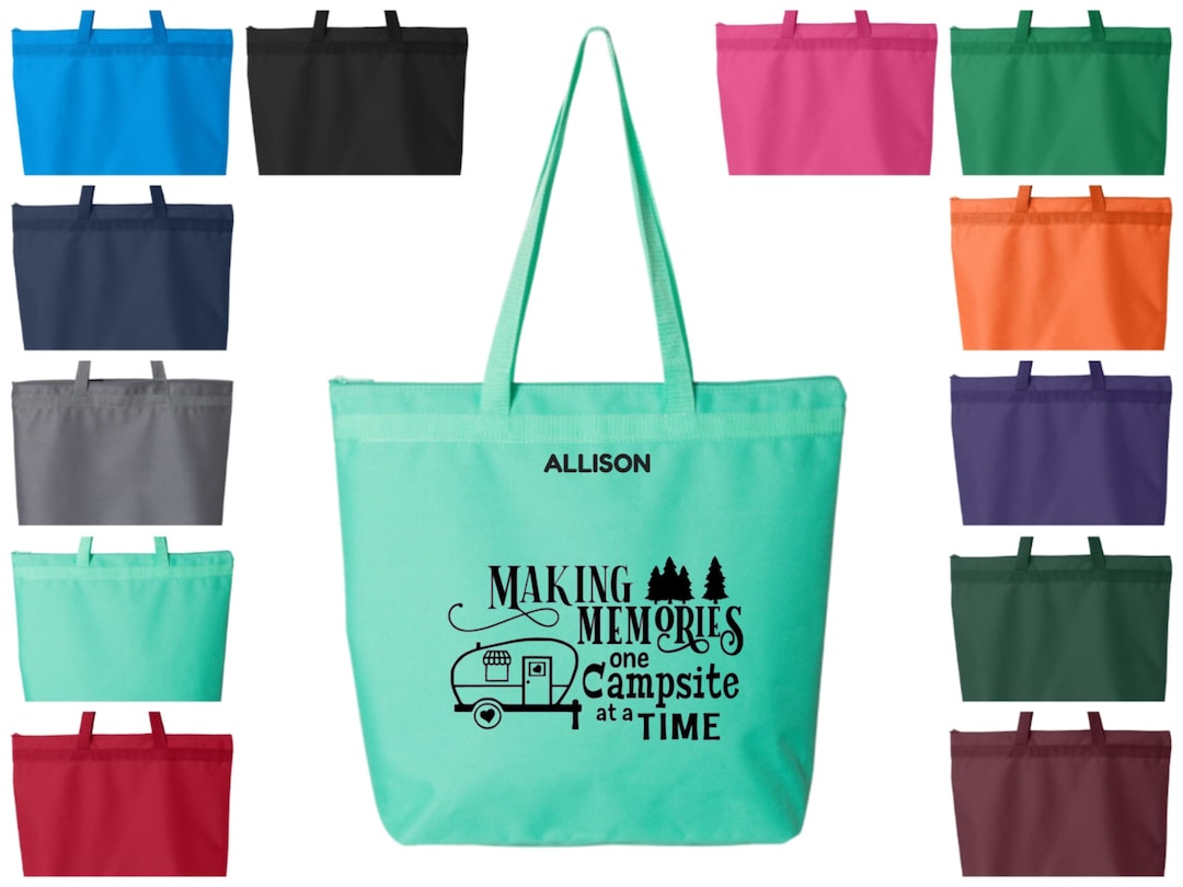 Large Camping Tote, Making Memories One Campsite at a Time, Camping ...