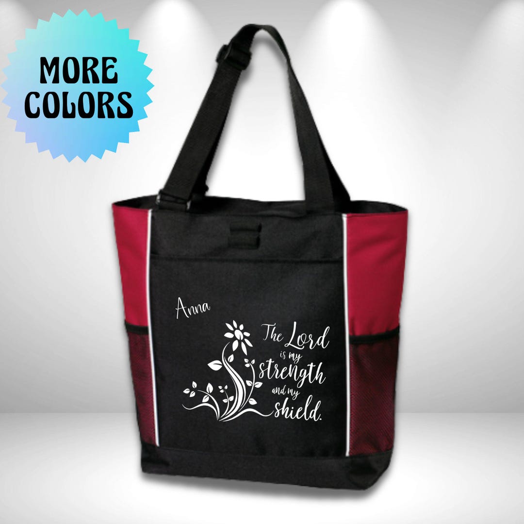 Custom Scripture Tote the Lord is My Strength Christian Woman Tote ...