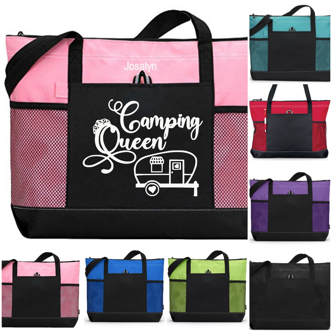 Camping Tote With Camping Queen Design, Camping Lover Tote ...