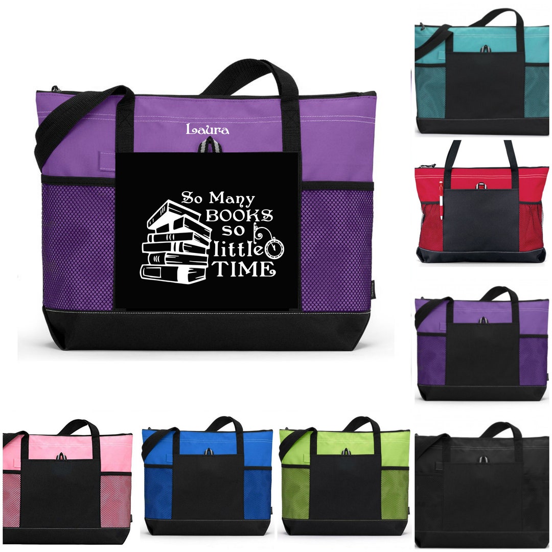 Book Tote, "so Many Books so Little Time" Quote, Book Lover Tote ...