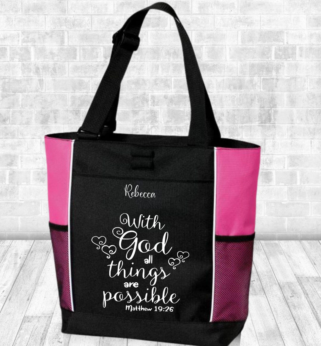 Custom Scripture Tote Matthew 19:26 With God All Things Are Possible ...