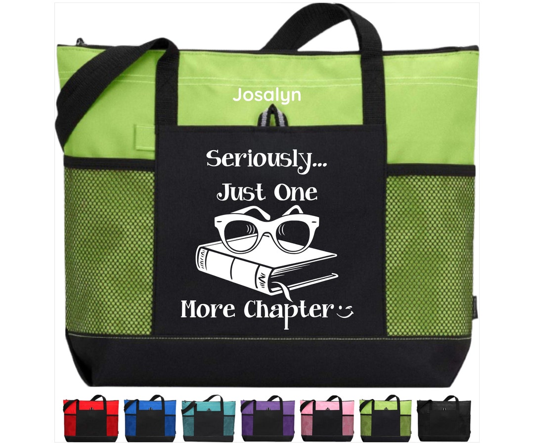 Personalized Book Lover Bag One More Chapter Book Reader Tote Library ...
