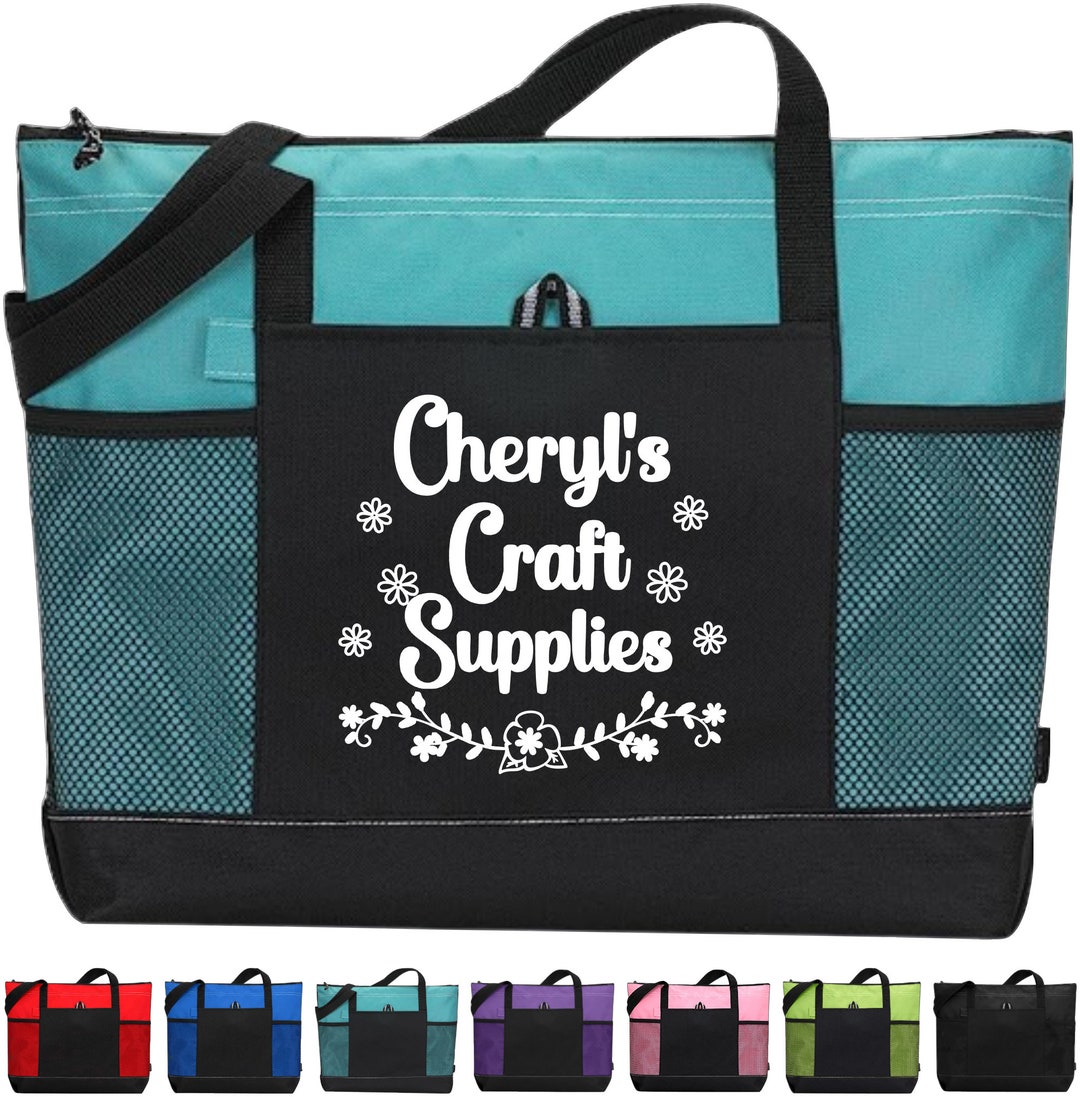 Craft Supply Tote, Personalized Crafter Tote, Bag for Craft Supplies ...