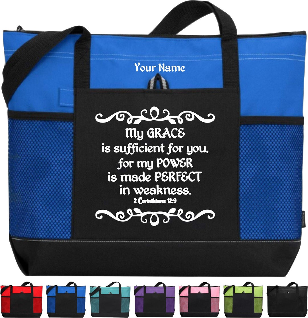 Scripture Tote, My Grace is Sufficient, 2 Corinthians 12:9, Bible Verse ...