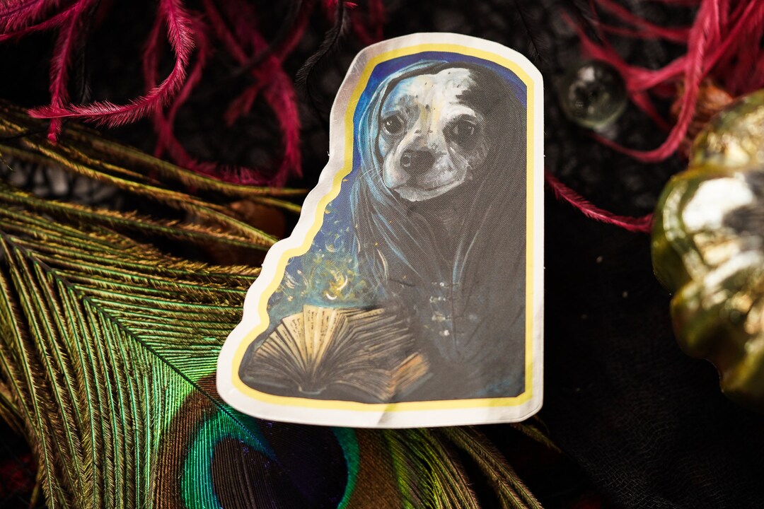 Wizard Dog Vinyl Sticker: DND Magic Pet Art (2x3 Inch) - Etsy