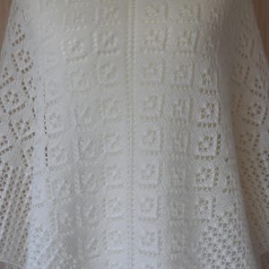 White Knitted Shawl - Lace Shawl - Alpaca Wool Shawl - Floral - Warm ...