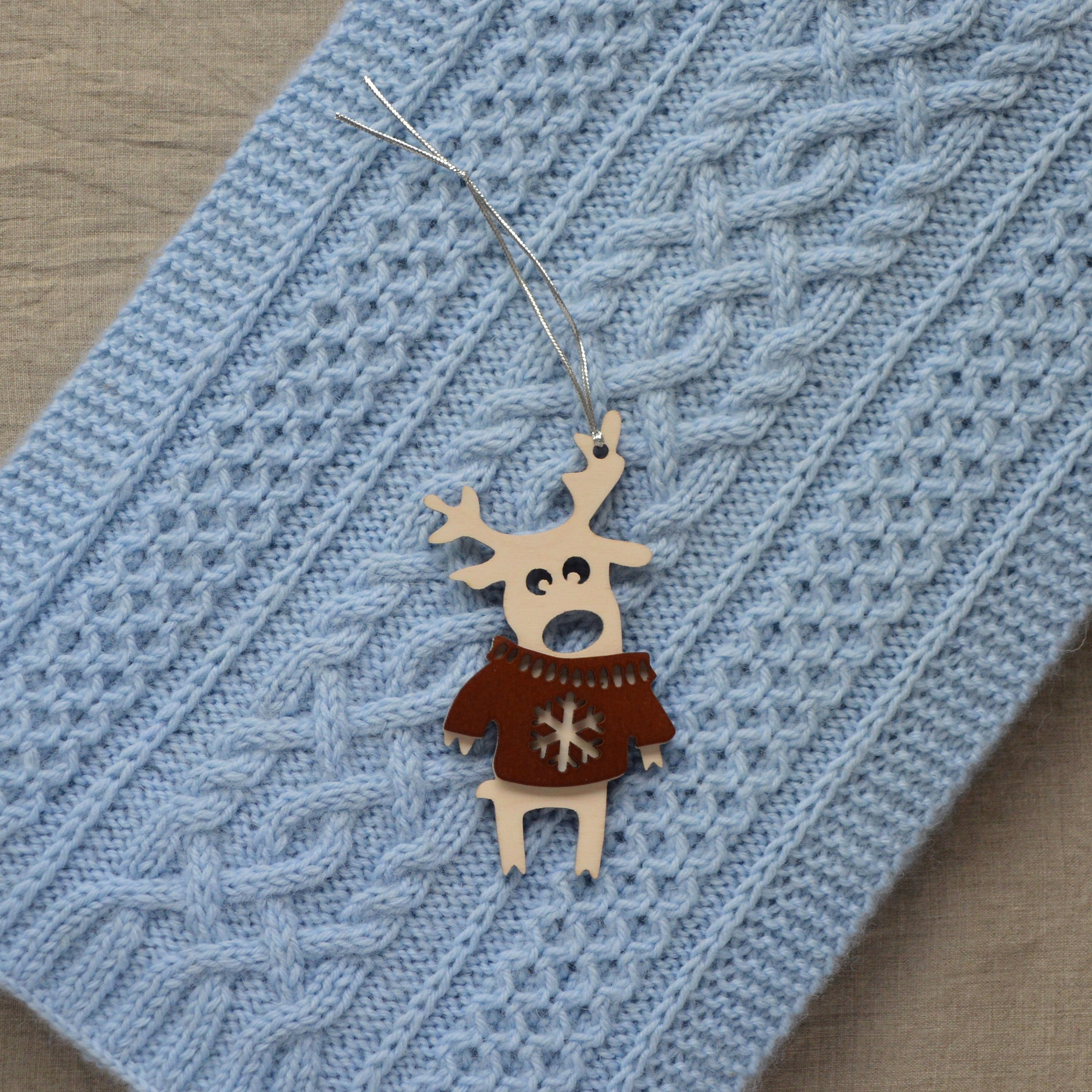 Damen handgestrickter extra langer Schal – Blauer Schal – Aran-Schal ...