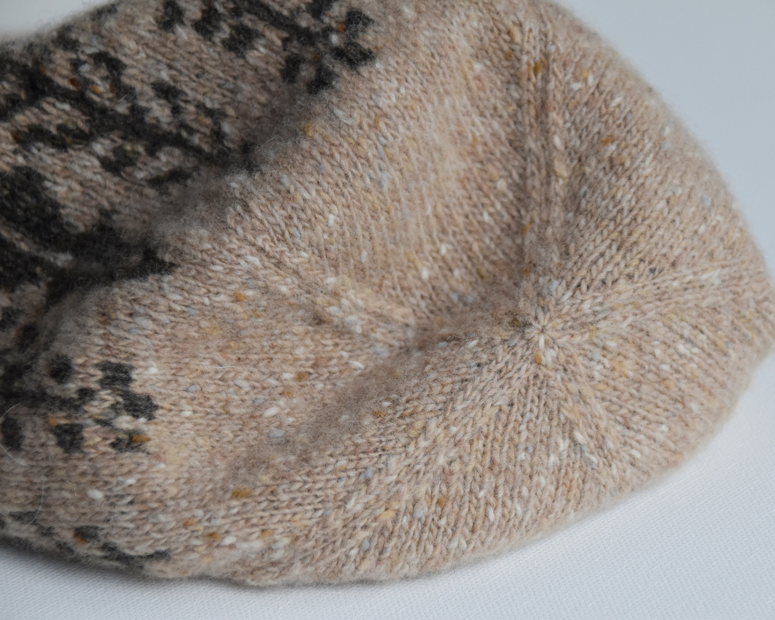 Hand Knit Donegal Merino Tweed Beanie: Fair Isle Unisex Tree Hat - Etsy