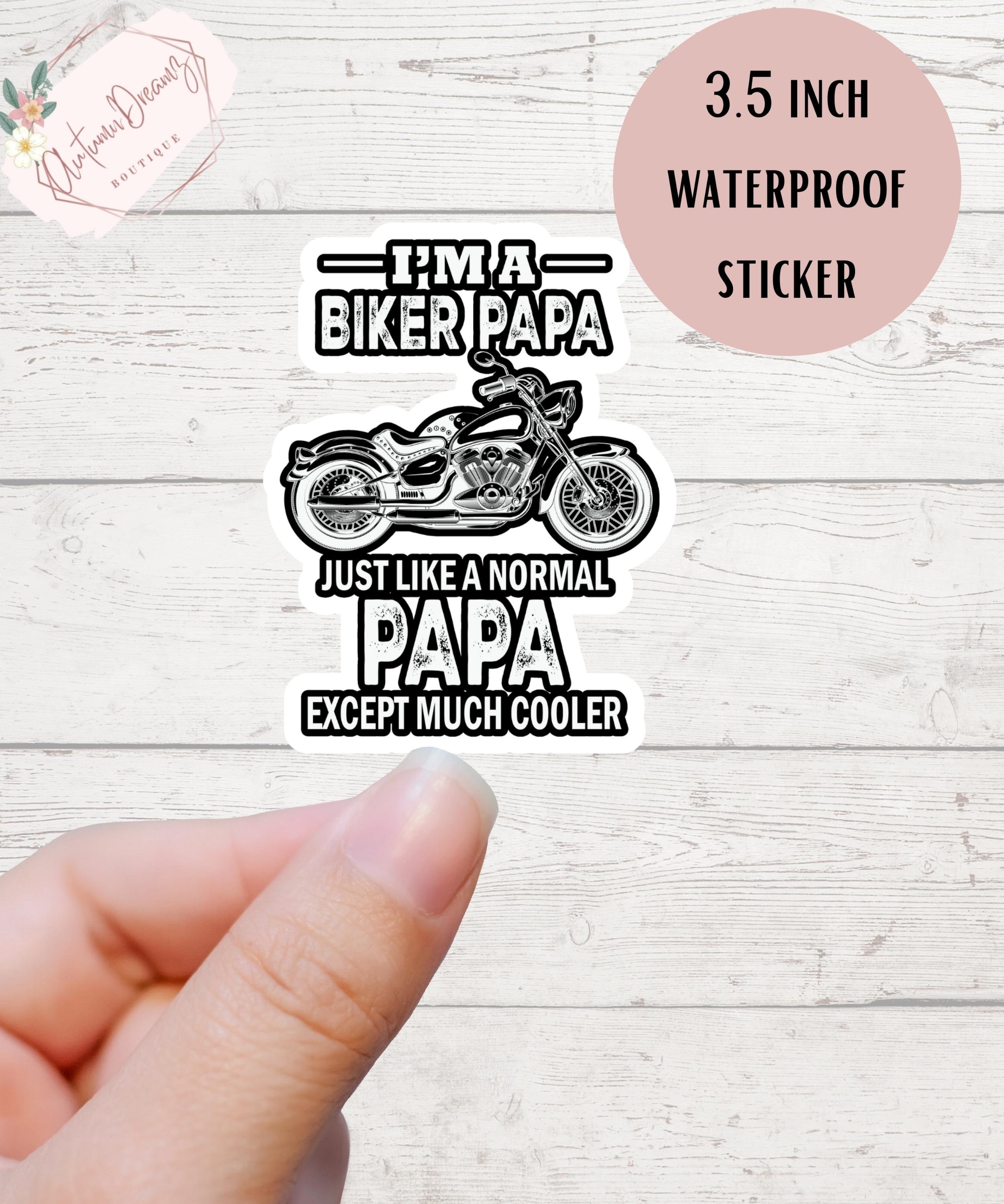 Biker Papa, Sticker, Decal, Cool Papa, Biker Sticker, Biker Papa ...