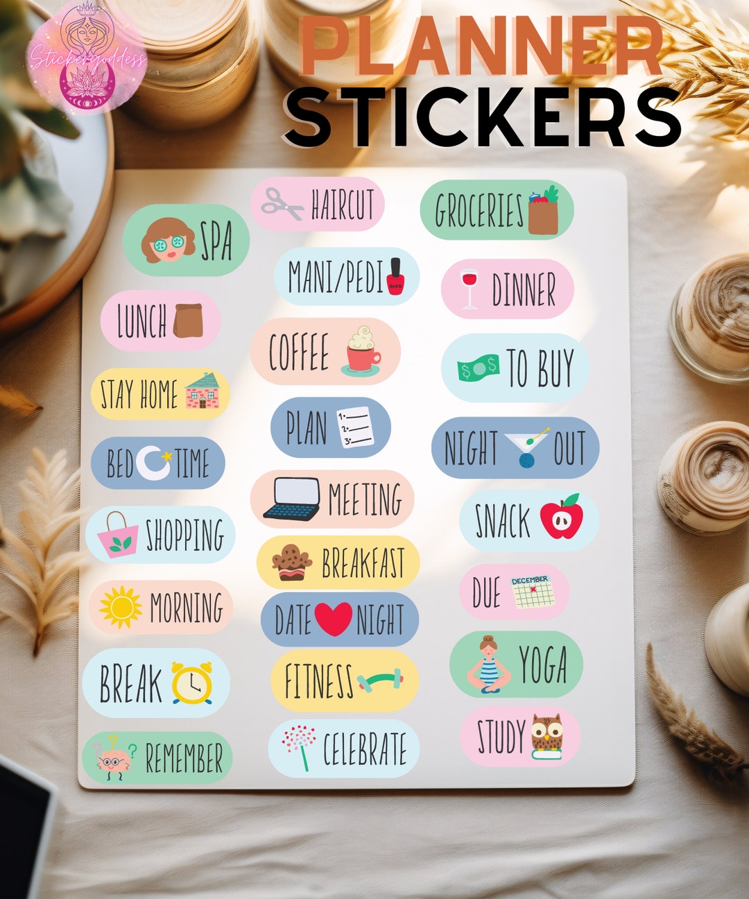 Planner Stickers Daily Task Sticker Organizational Labels Planner ...