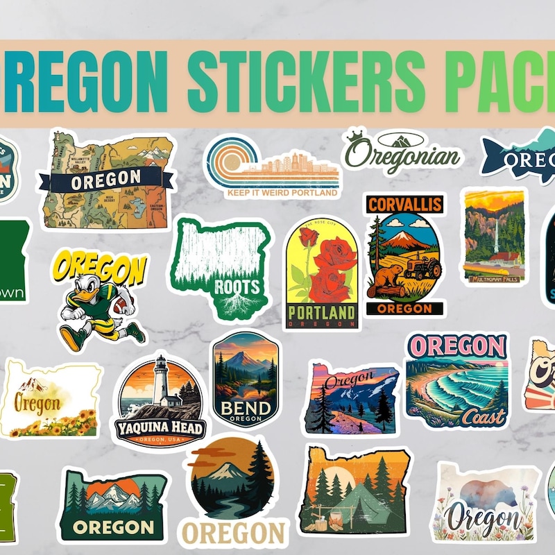 Oregon Mountain Stickers - Etsy