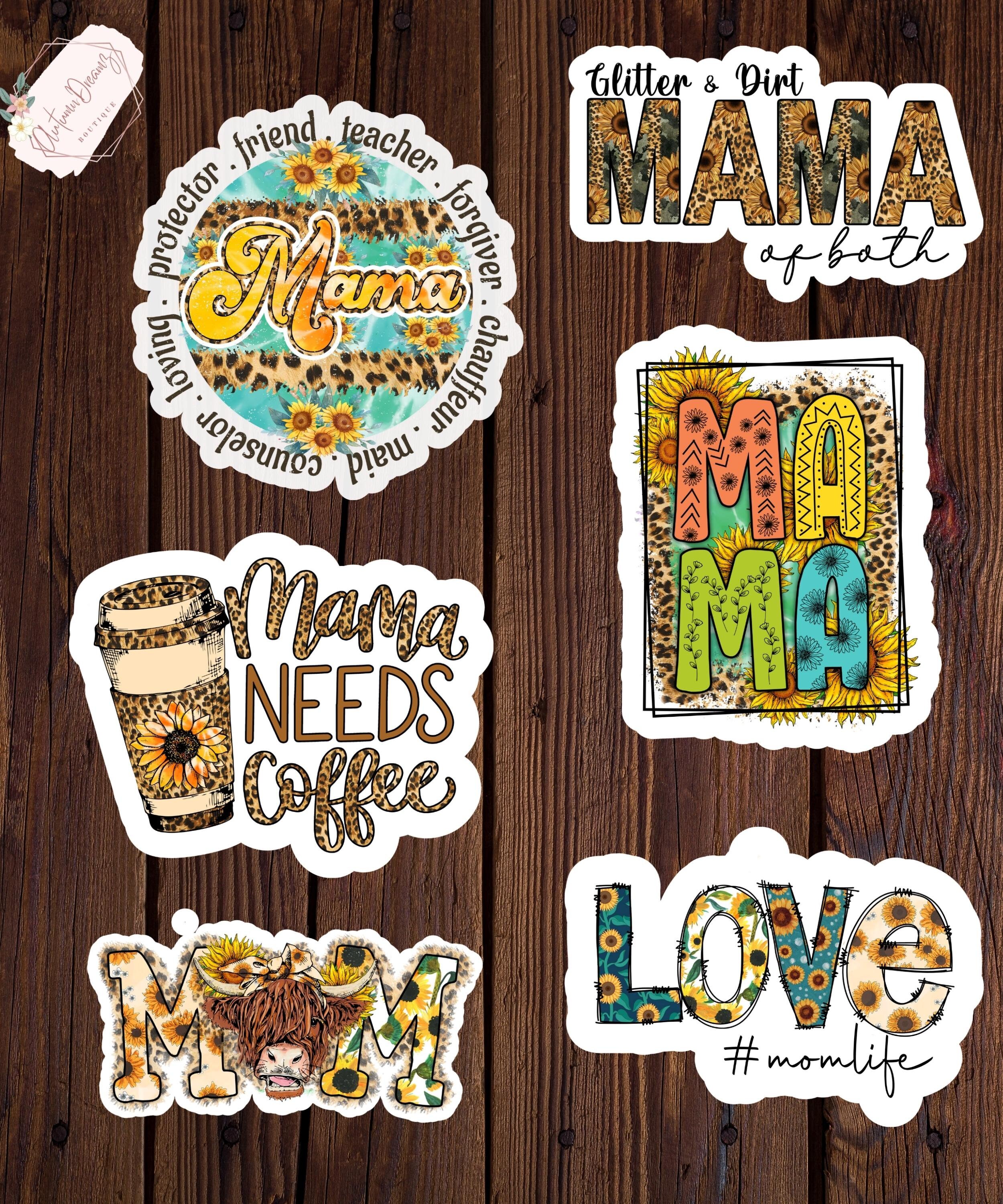 Mama Sticker, Mom Life Sticker Bundle, Mama Animal Print Sticker, Mama ...