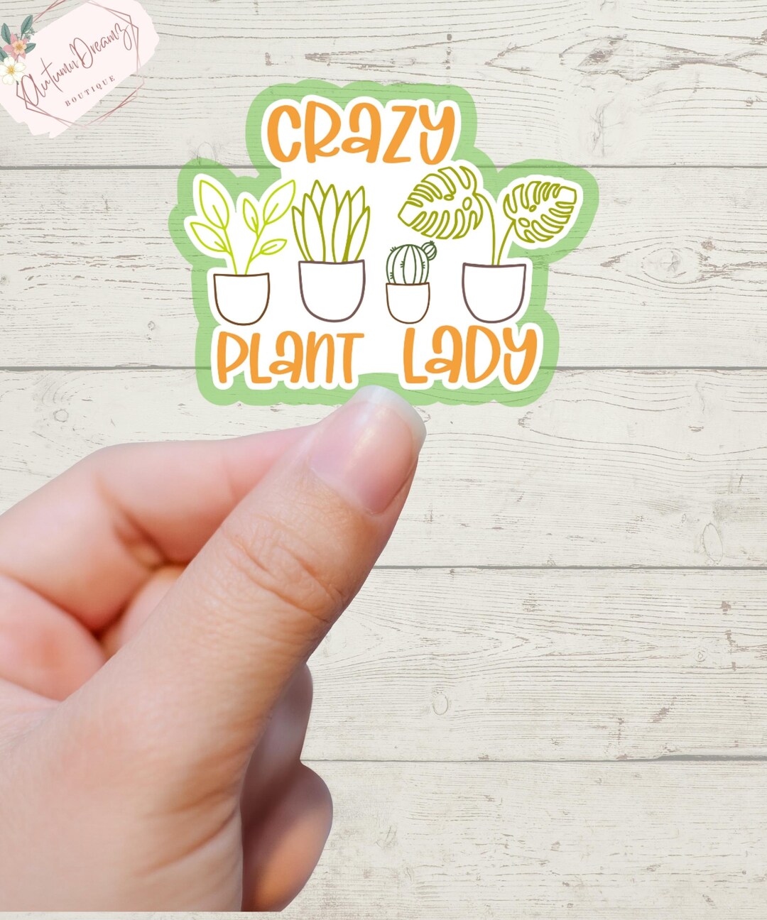 Crazy Plant Lady Sticker, Plant Lover Sticker, Sticker, Environmental ...