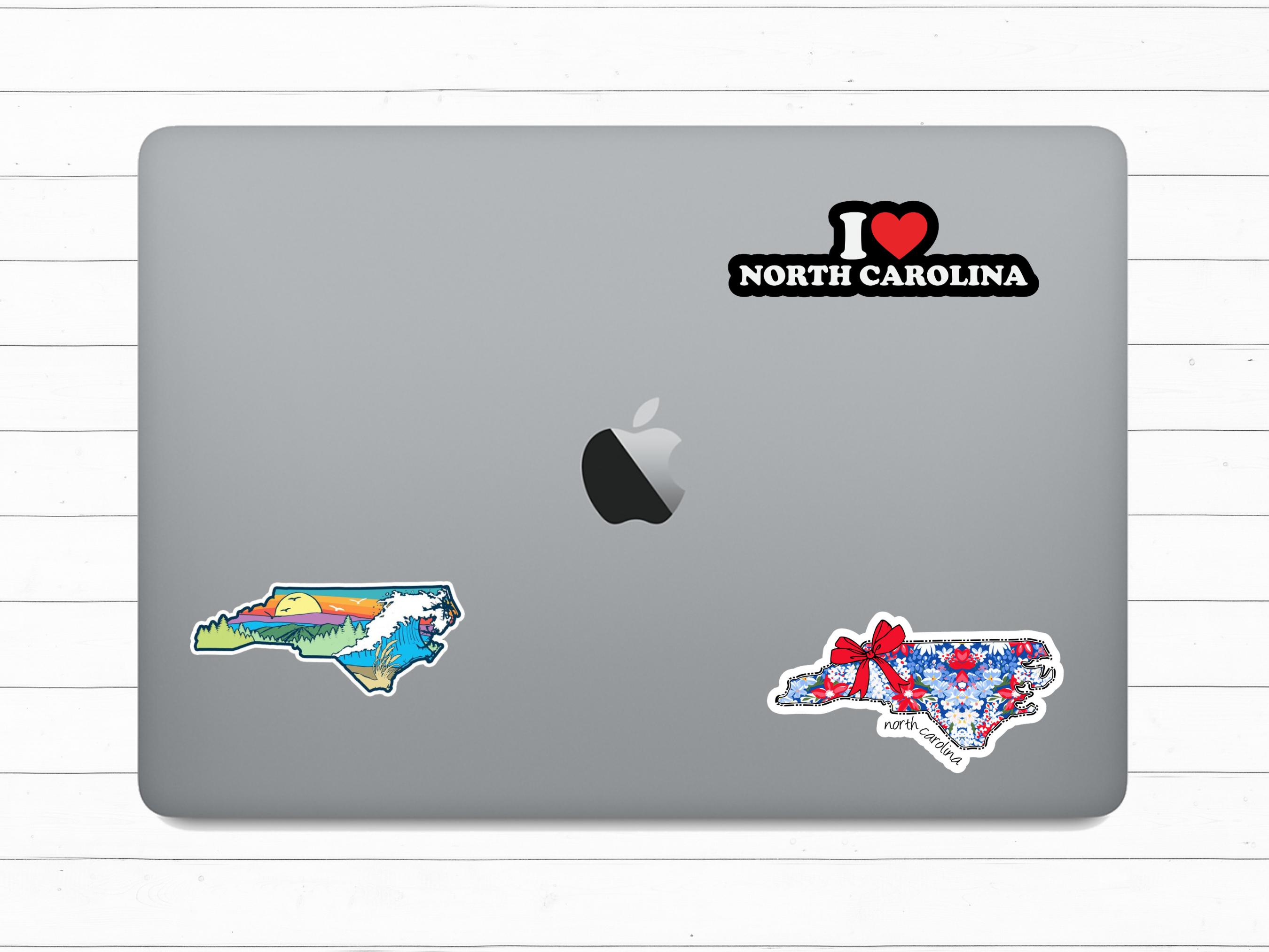 Beautiful North Carolina Stickers, State Outline Decal, NC Home Sticker ...