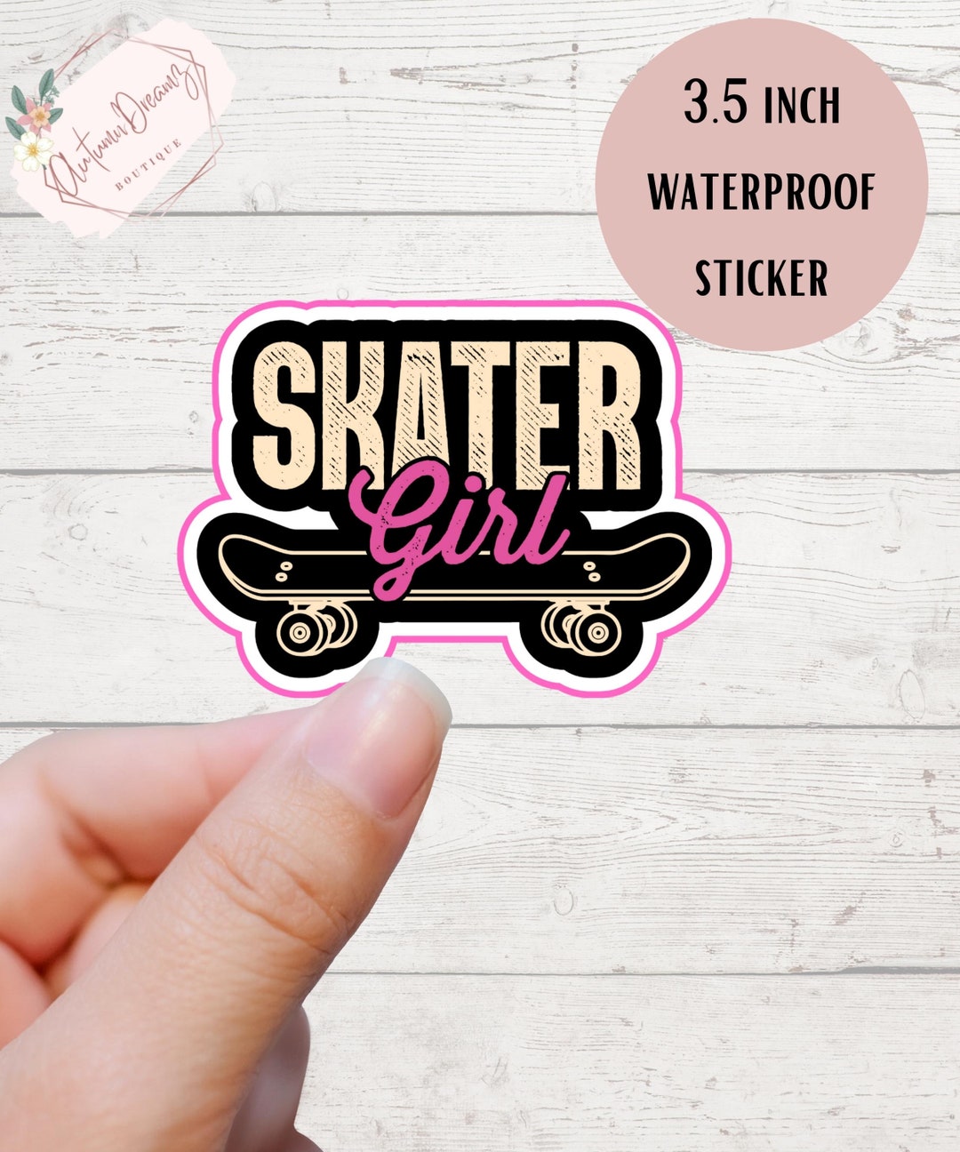 Skater Girl Waterproof Sticker: Skateboard Laptop Decal - Etsy