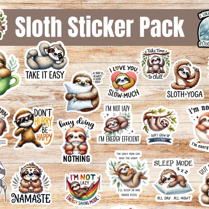 Sloth Sticker - Etsy