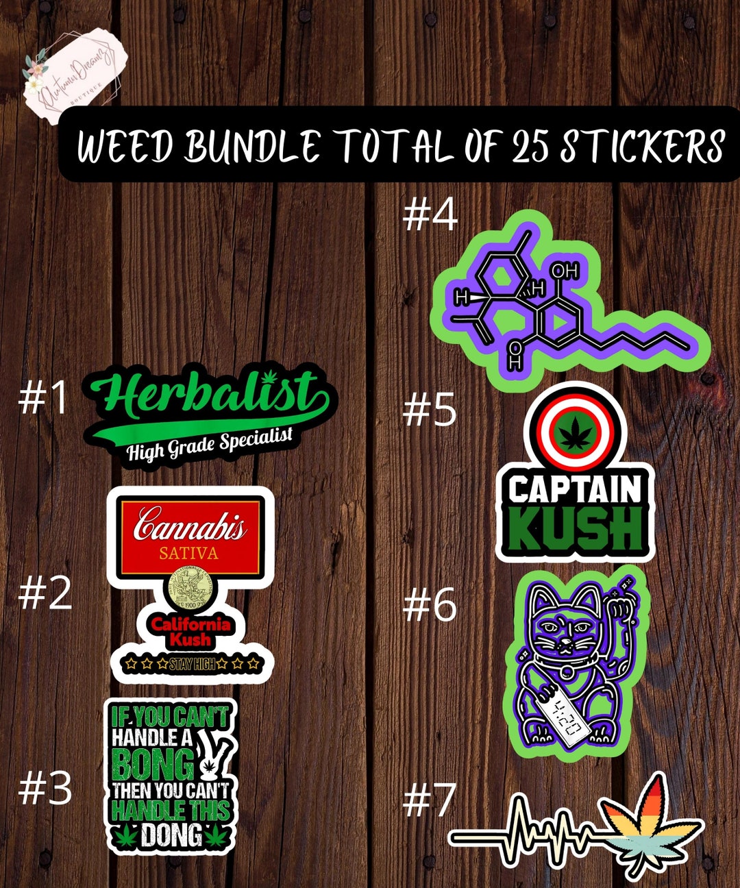Weed Sticker Bundle 25 Stickers, Weed, Stoner Stickers, Sticker Bundle ...