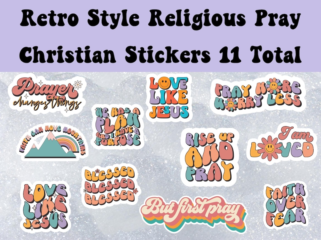 Christian Stickers Religious Stickers Pray Sticker Retro - Etsy