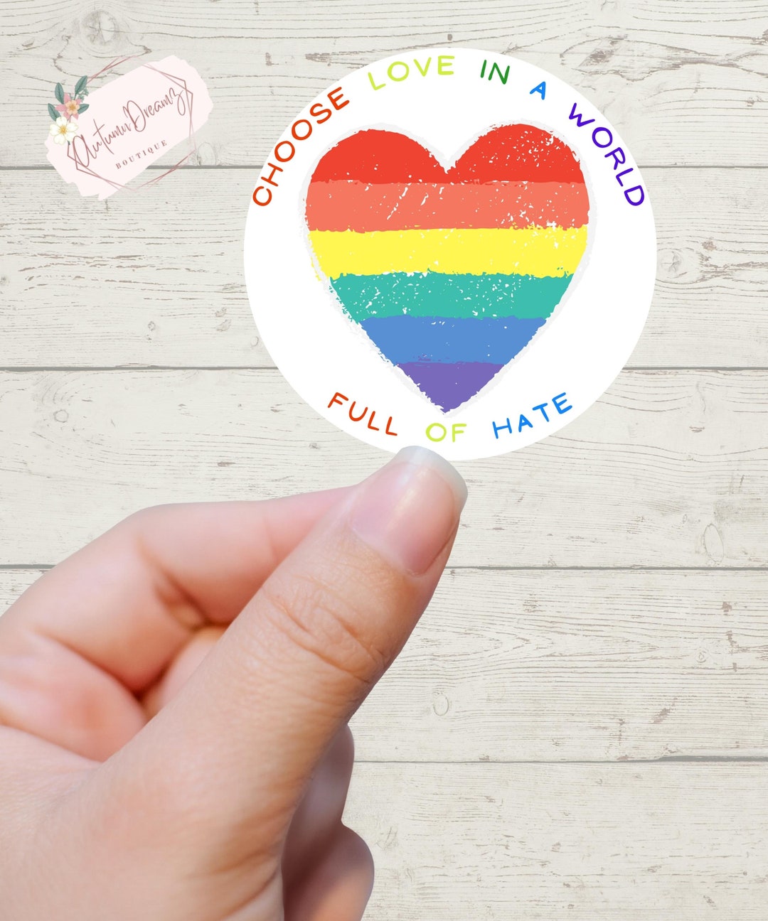 Choose Love Sticker Rainbow Sticker Laptop Sticker Vinyl - Etsy