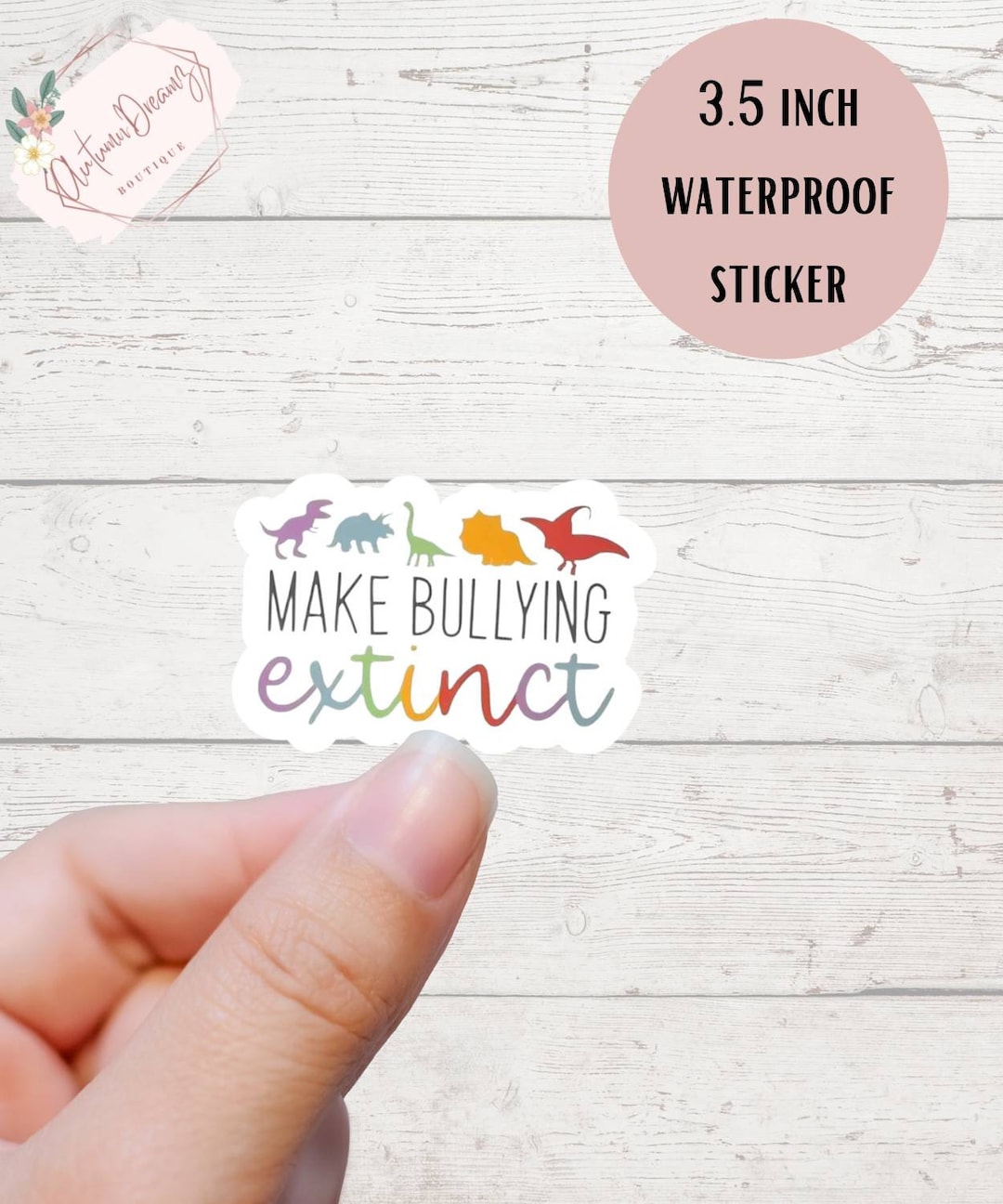 Bullying Awareness Sticker Stop Bullying Dinosaurs Anti-bully Stickers ...
