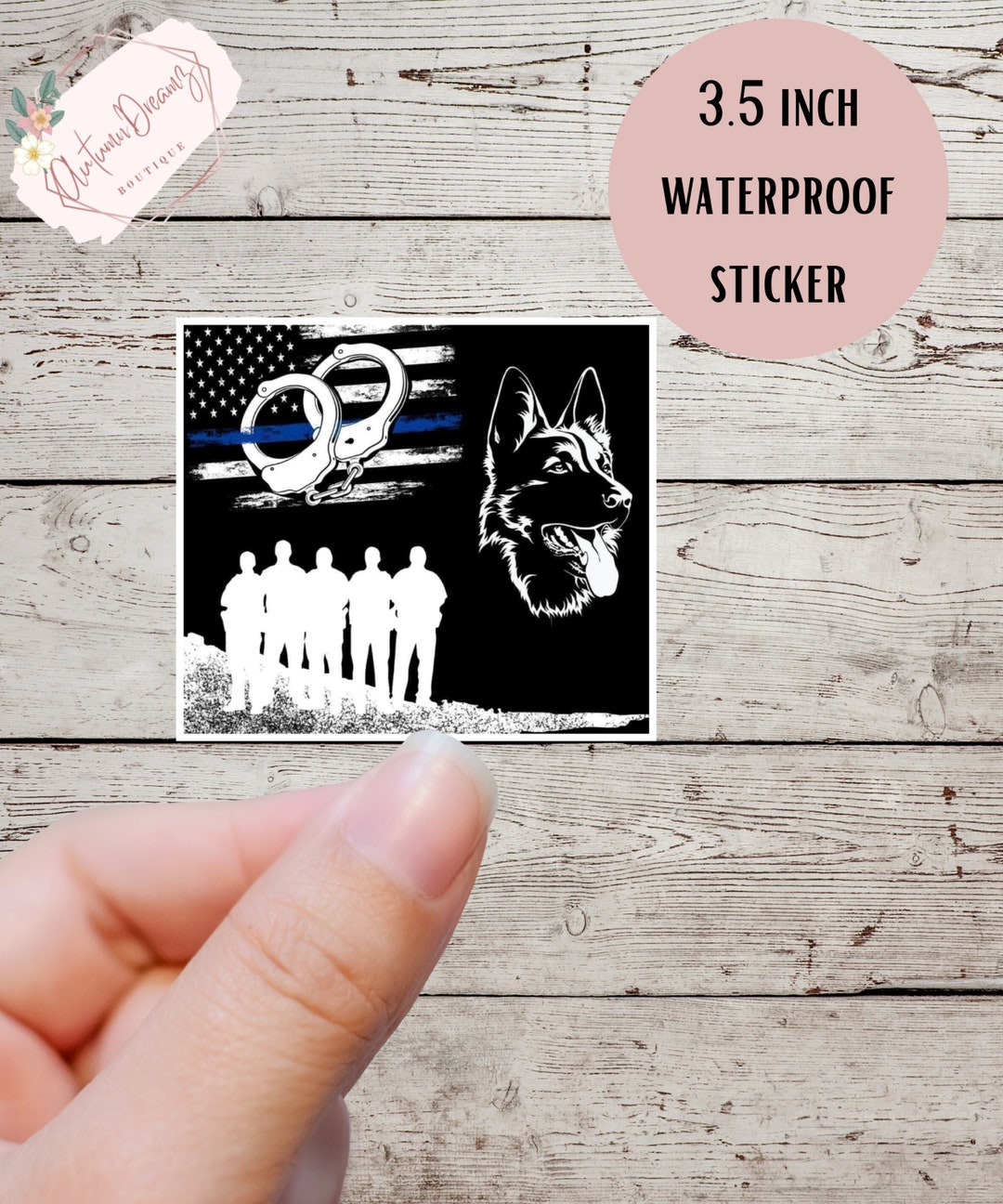 Police Blue Line K9 Shepard Sticker Cop Decal Blue Lives Support Police ...