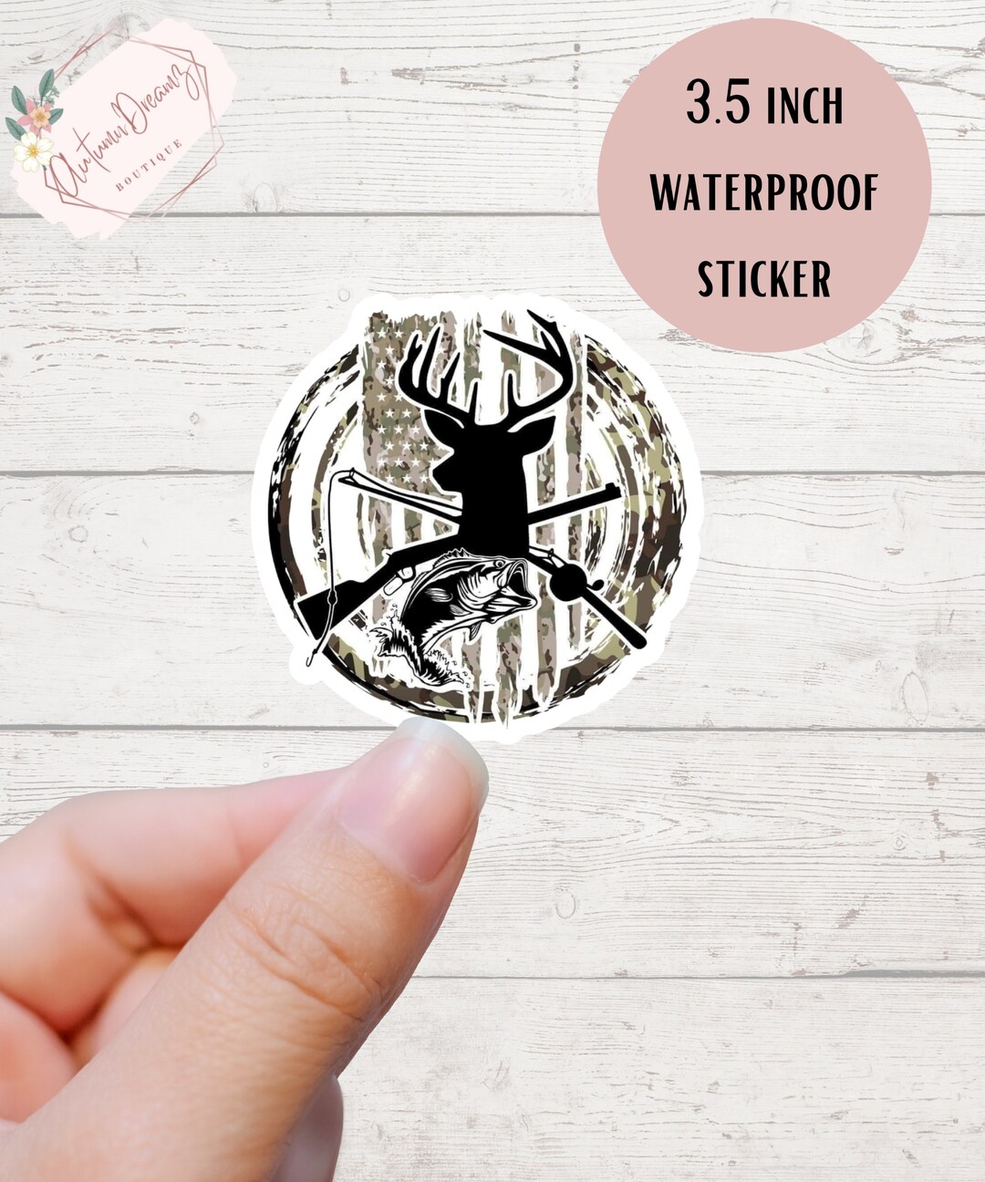 Hunting Fishing Sticker Camo Decal Car Truck Cup Mirror Sticker Big ...