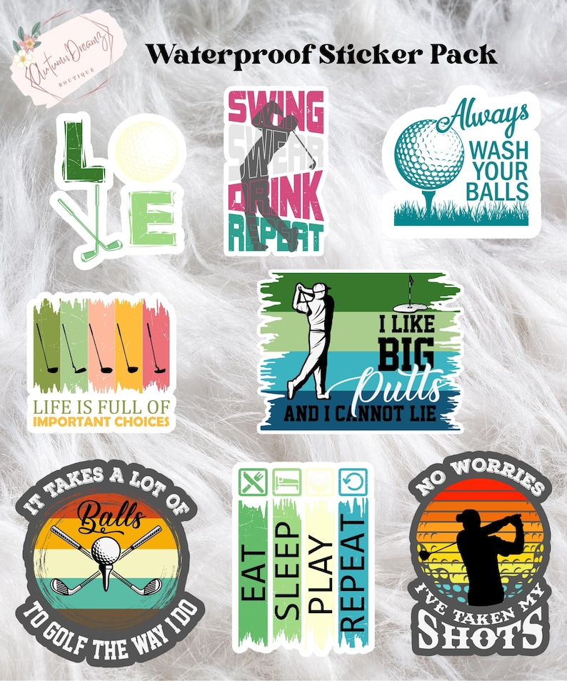Golf Sticker Decal Golfing Gift Idea for Him Golf Balls Golf Clubs ...