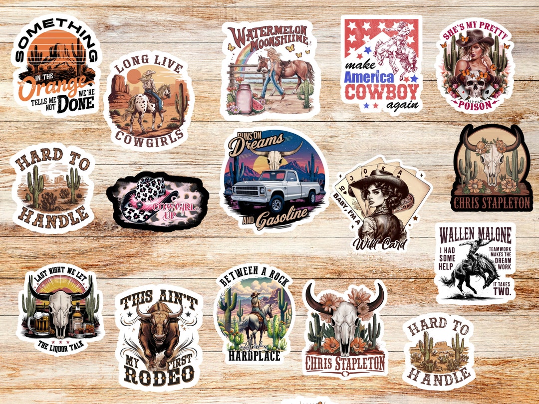 Western Style Cowgirl Stickers Pack, Mystery Pack, Country, Rodeo Girl ...