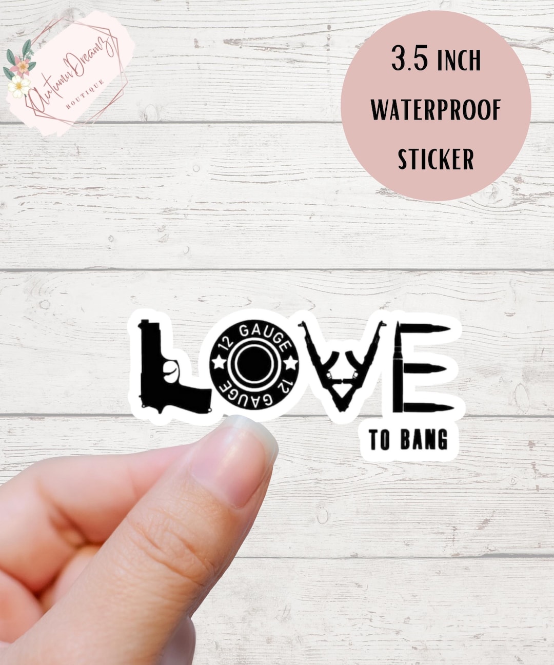 Love to Bang, Funny Decal Sticker, Mirror Sticker, 12 Gauge, Gun Lover ...