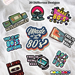 1980s Retro Sticker Pack/80s/fun/1980s Baby/80s Love/waterproofsticker ...