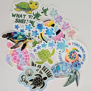 Sea Turtle Stickers Pack, Mystery Pack of Stickers, Mirror Stickers ...
