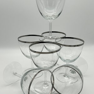 Set of 7 Vintage Silver Rim Wine or Cocktail Glasses - Etsy